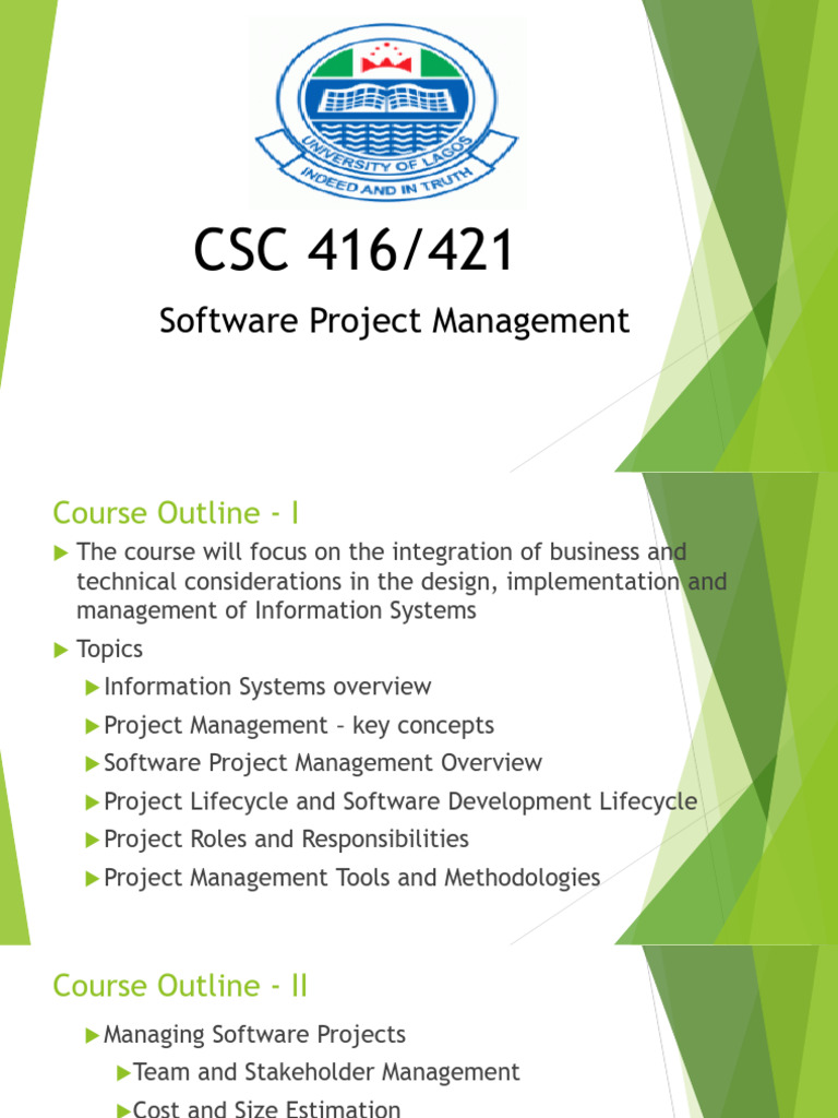CSC 416 - 421 Notes | PDF | Risk | Project Management