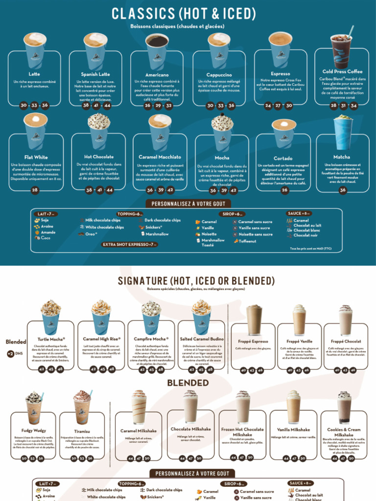 Menu Caribou Coffee | PDF