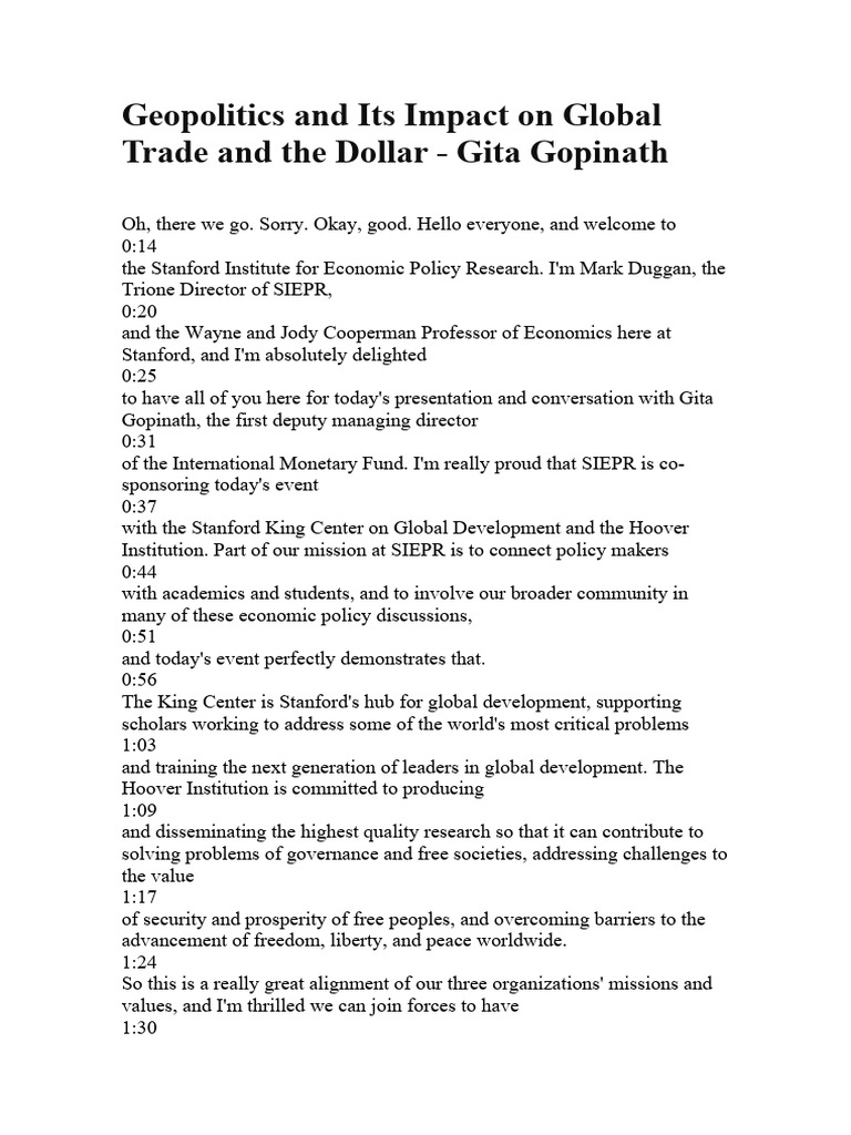 Geopolitics and Its Impact On Global Trade and The Dollar | Download Free PDF | International ...