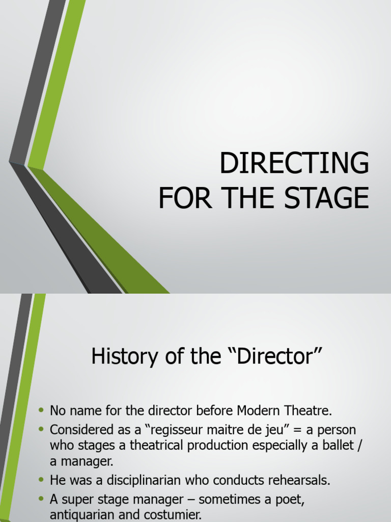 History and Functions of Stage Directing | PDF | Plot (Narrative)