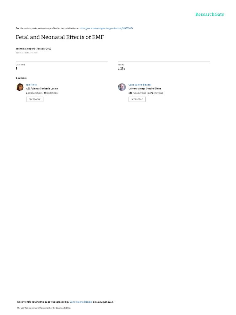 Sec19 2012 Fetal Neonatal Effects EMF | PDF | Neonatal Intensive Care Unit | Pregnancy