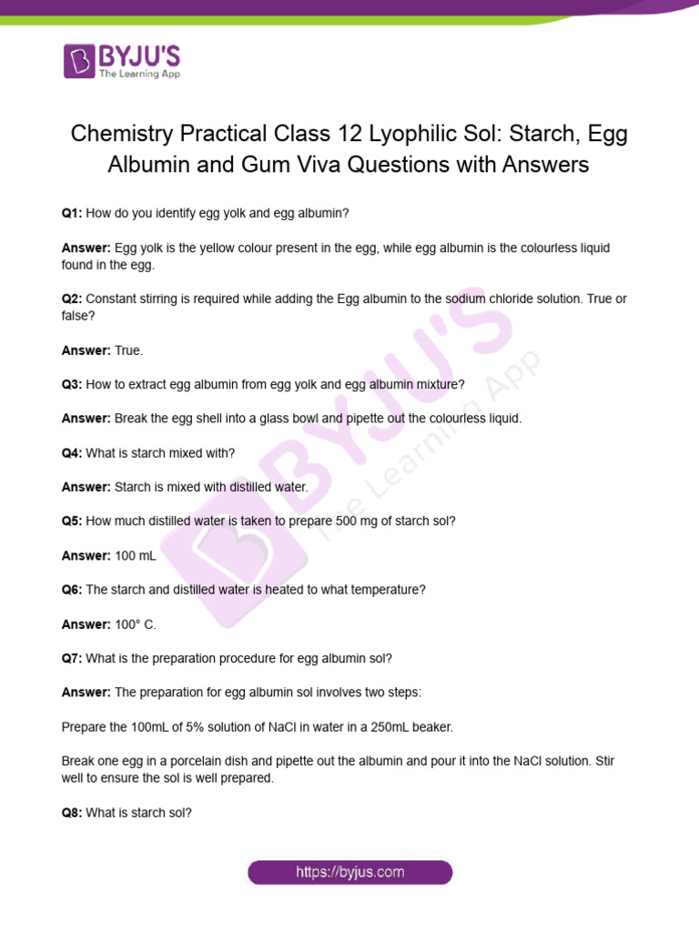 Lyophilic Sol - Starch Egg Albumin and Gum | PDF | Colloid | Solvation