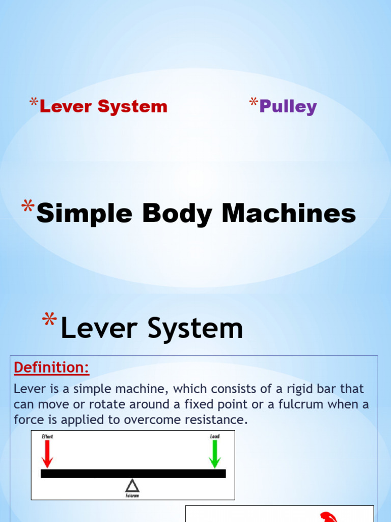 Simple Machines in Human Anatomy | PDF | Lever | Machines