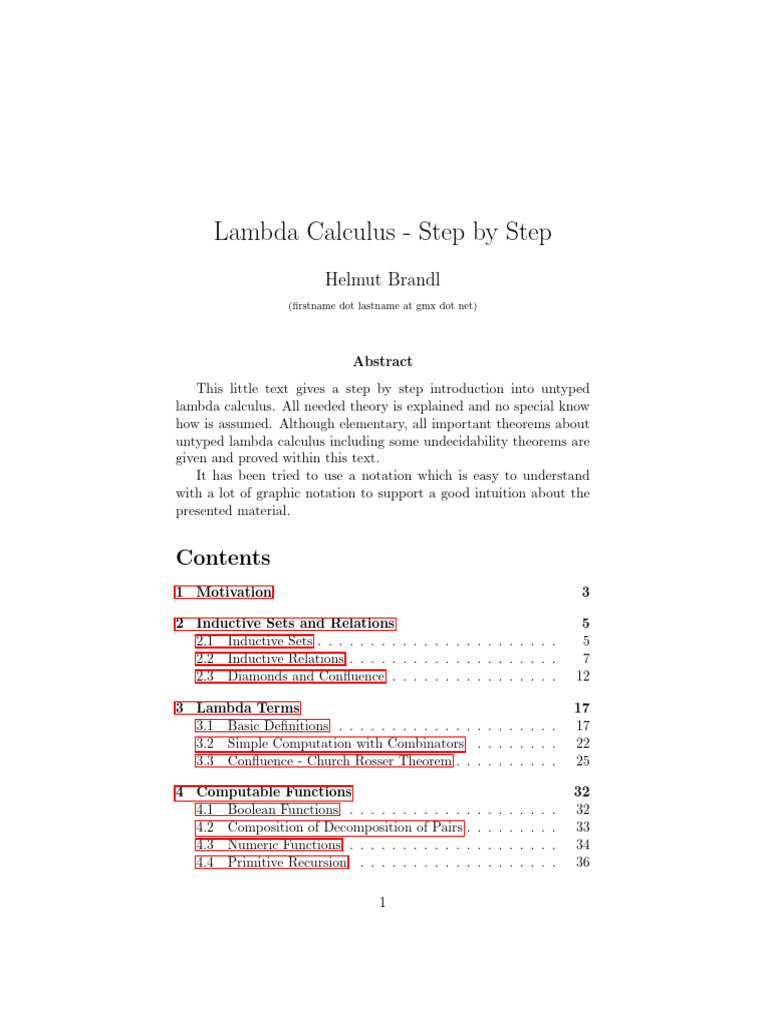Untyped Lambda | PDF | Function (Mathematics) | Logic Untyped Lambda | PDF | Function (Mathematics) | Logic