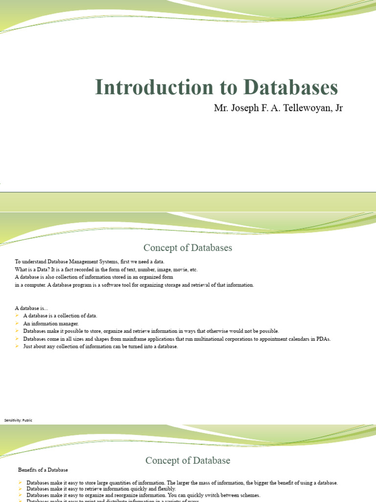 Introduction To DB - Engr 268 | Download Free PDF | Relational Database ...