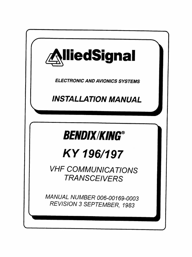 KY 196/197 Transceiver Installation Guide | PDF | Electronic ...