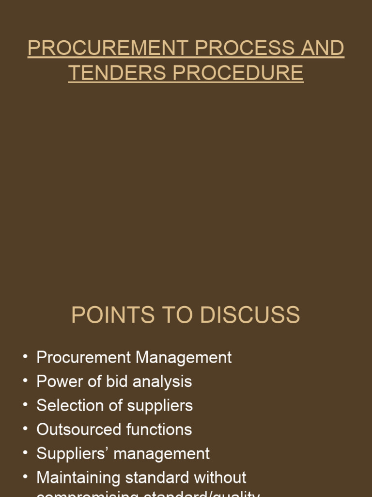 CONTRACT PROCESS AND TENDERS PROCEDURE | PDF | Procurement | Business