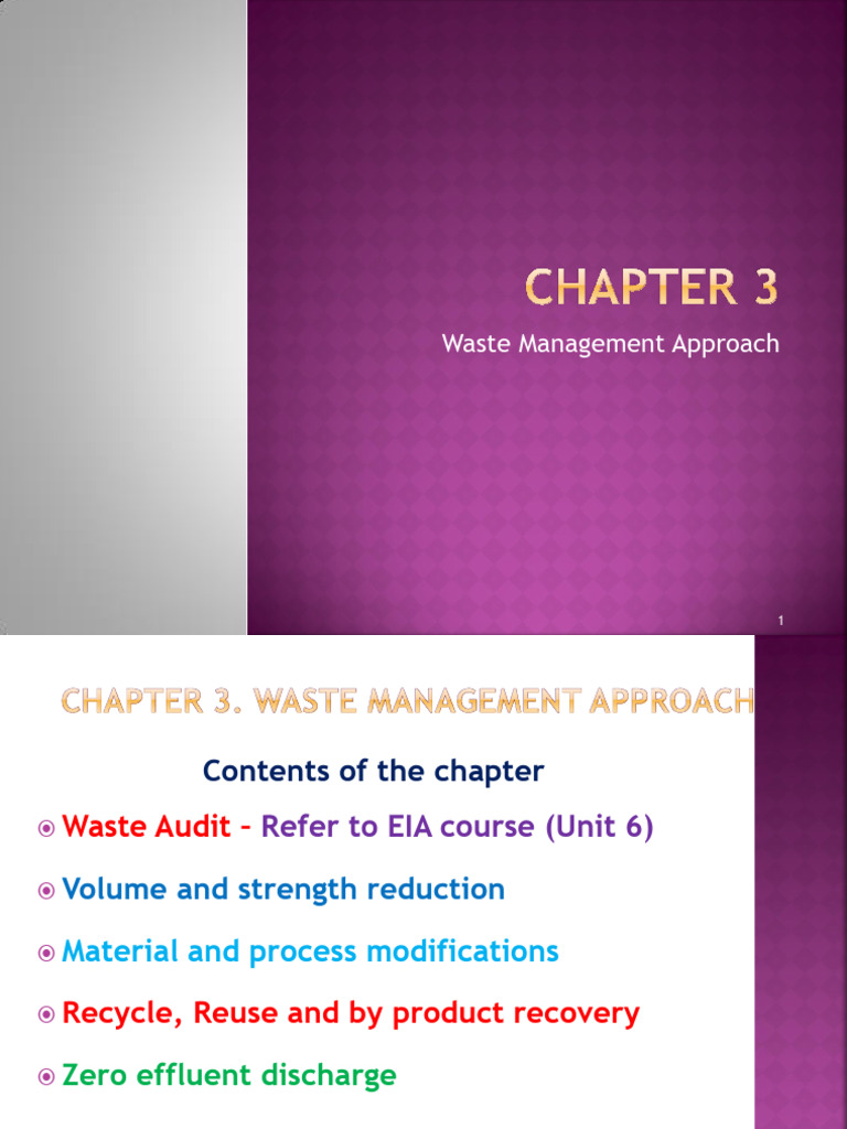 Chapter 3. Waste Management Approach | PDF | Reuse | Waste