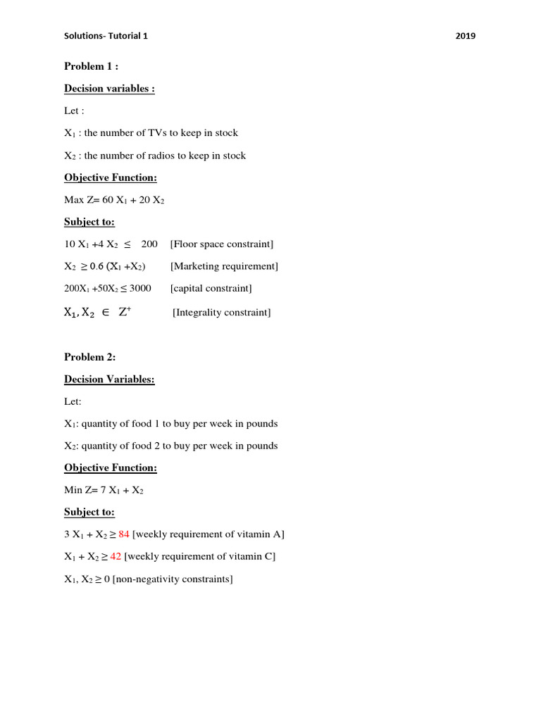 Tutorial 1 Solutions (2019) | PDF | Investing | Interest