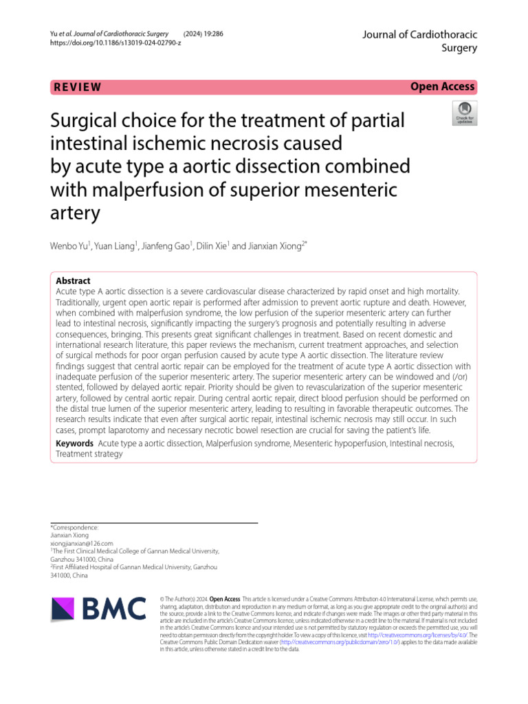 6 - Surgical Choice For The Treatment of Partial Intestinal Ischemic ...