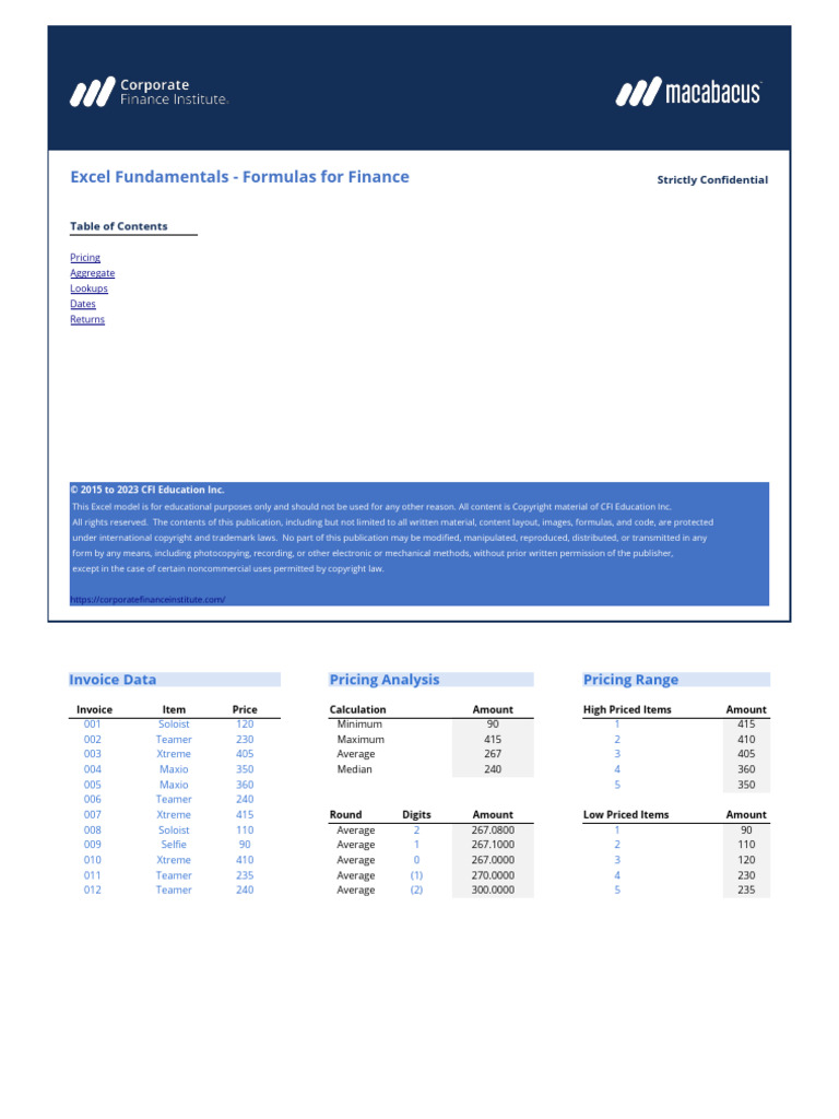 Excel Fundamentals - Formulas For Finance (Complete) | PDF | Net Present Value | Financial ...