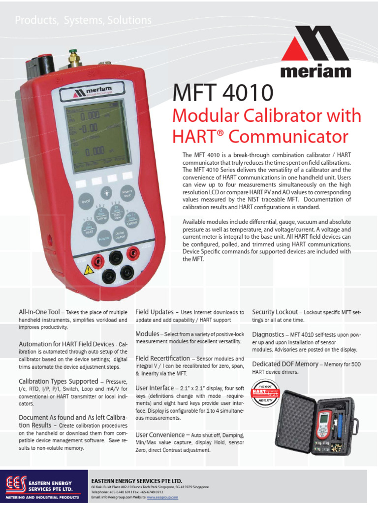 Meriam MFT4010 Ees | PDF | Calibration | Electrical Engineering