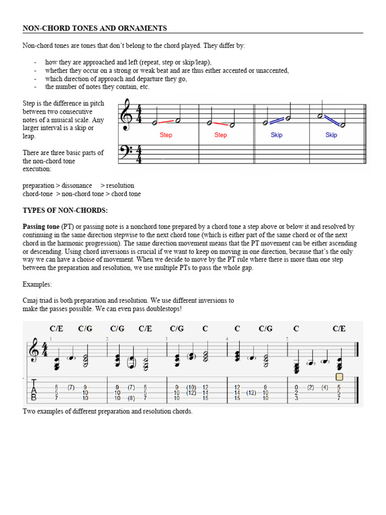 Understanding Non-Chord Tones | PDF