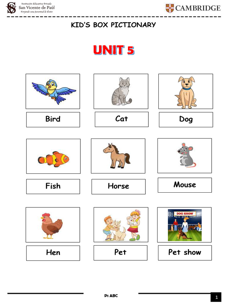 240522222925-P1 - Ing Pictionary - Unit 5 | PDF