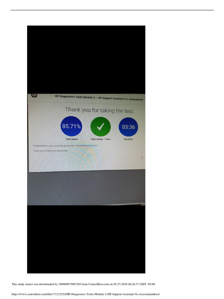 HP Diagnostics Tools Module 2 HP Support Assistant 9.x Assessment | PDF
