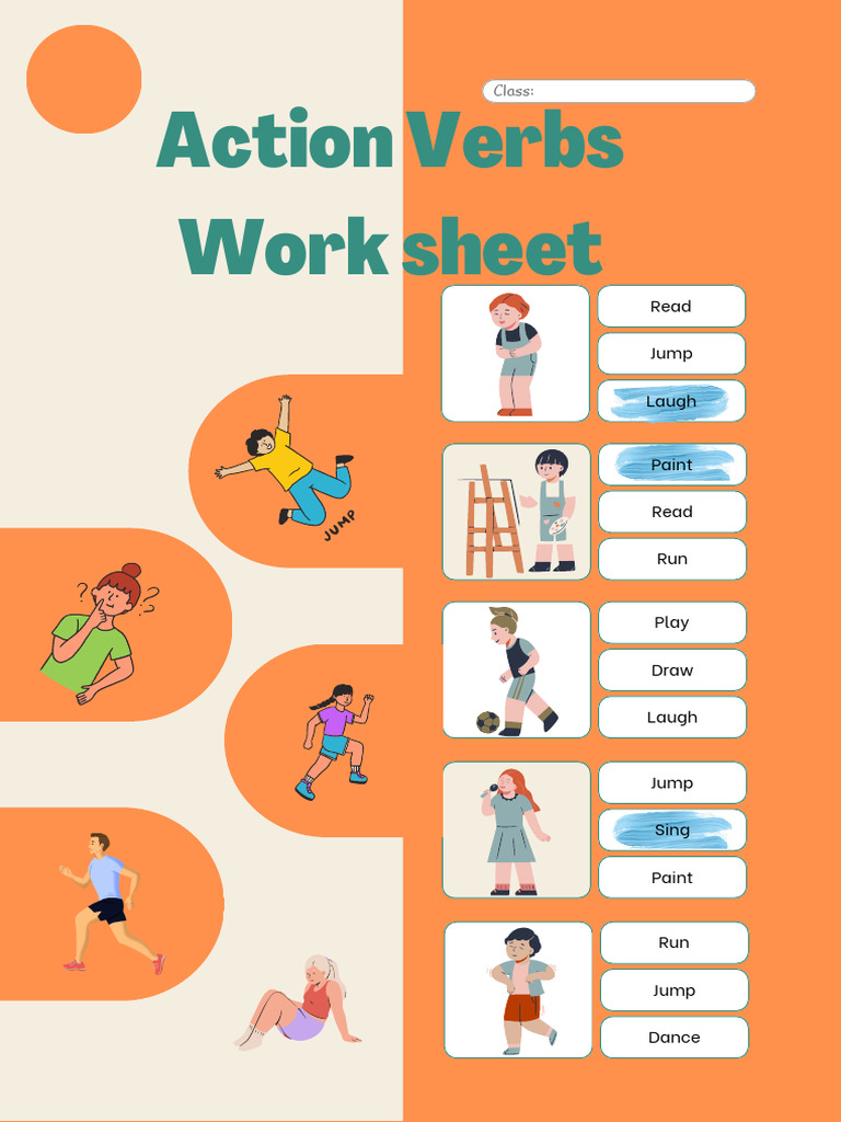 Action Verbs Worksheet | PDF | Linguistics | Syntax