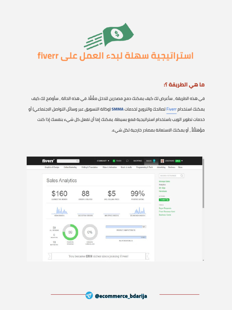 استراتيجية سهلة لبدء العمل على fiverr pdf | PDF