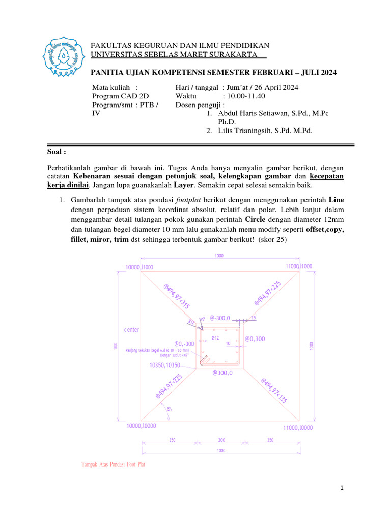Soal Uts Autocad 2024 Final | PDF