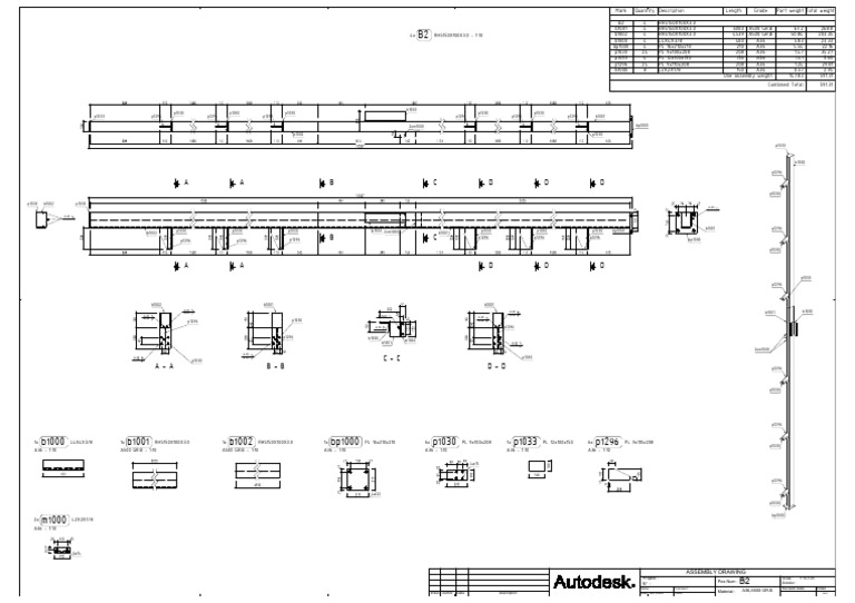 Sheet 002 Assembly B2 - A1.dwg-A1 Advance Steel | PDF