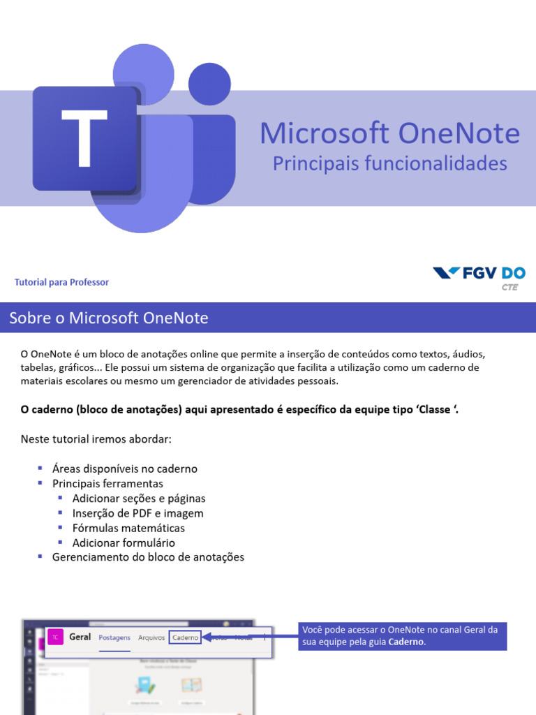 Teams Professor Onenote | PDF | Programas | Informática