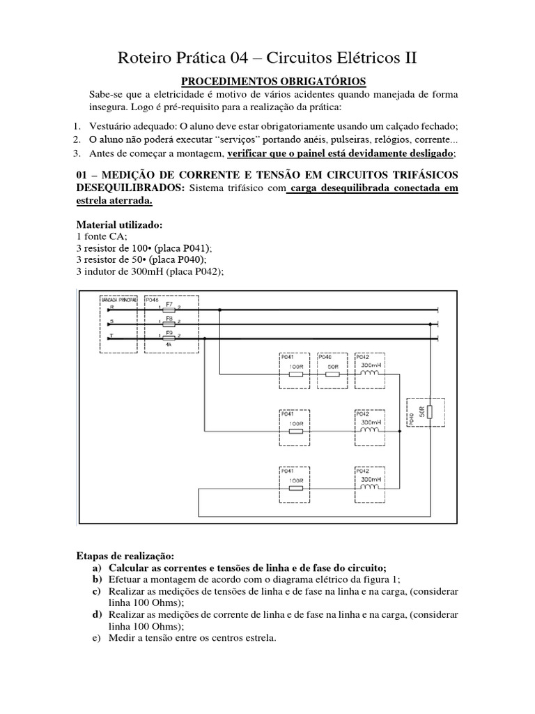 Roteiro Prática 04 - WEG - 2023 | PDF | Rede elétrica | Eletricidade