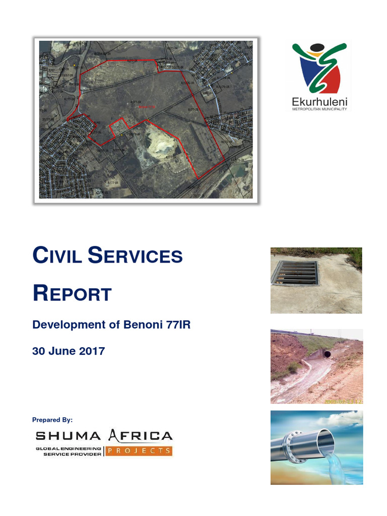 Benoni 77IR Civil Services Report | PDF | Stormwater | Surface Runoff
