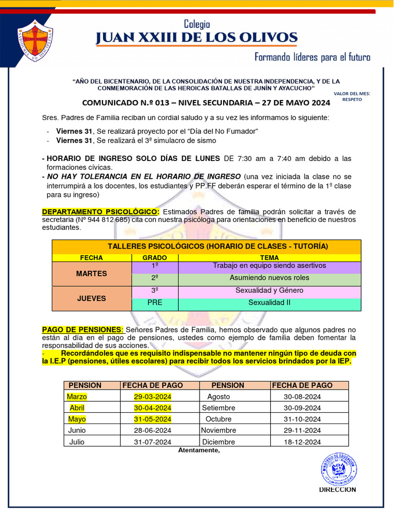 Comunicado #13 - Sec | PDF