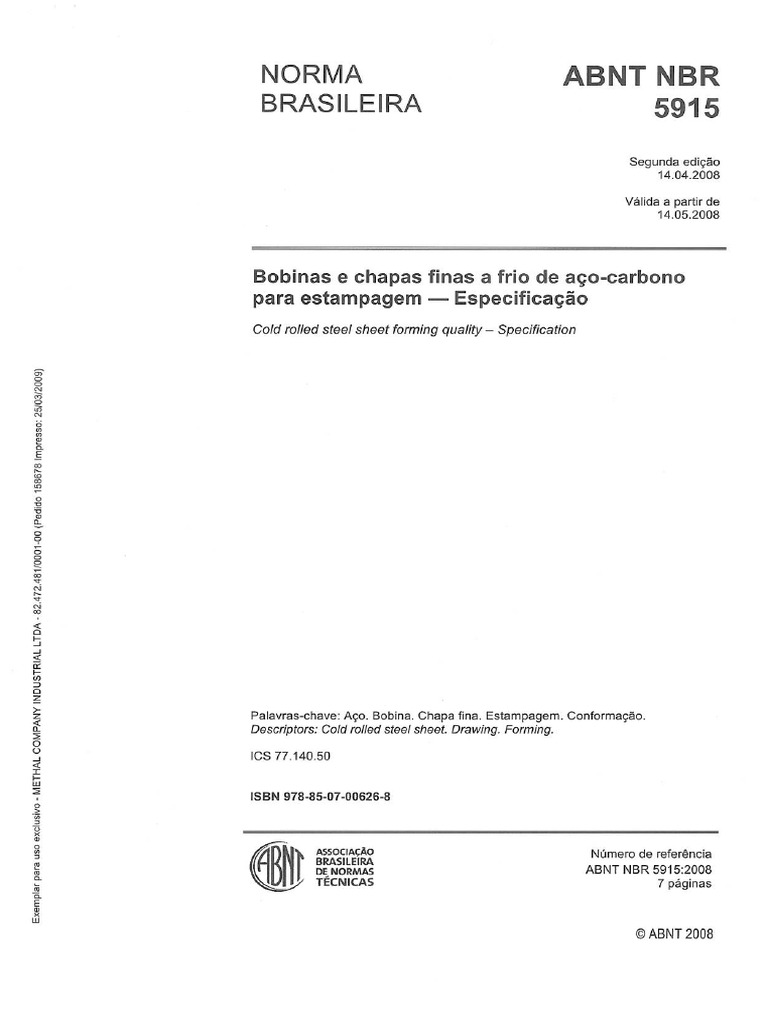 Abnt NBR 5915 | PDF