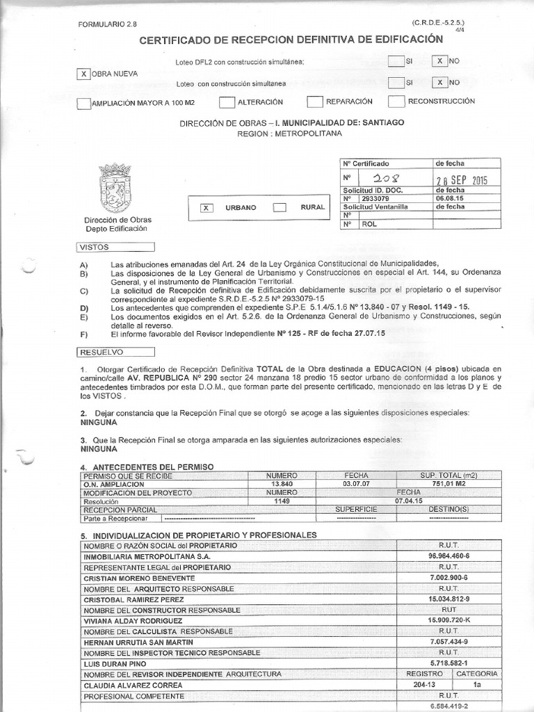 Republica 290 - Recepcion Final | PDF