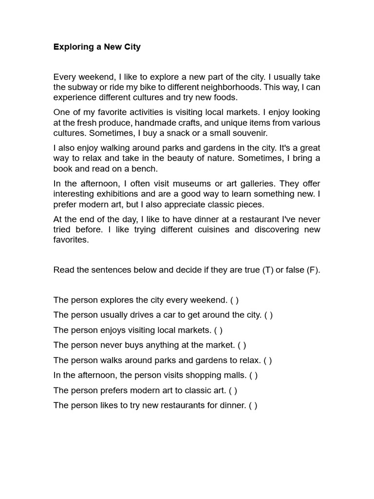 Weekend City Exploration Activities | PDF | Poetry