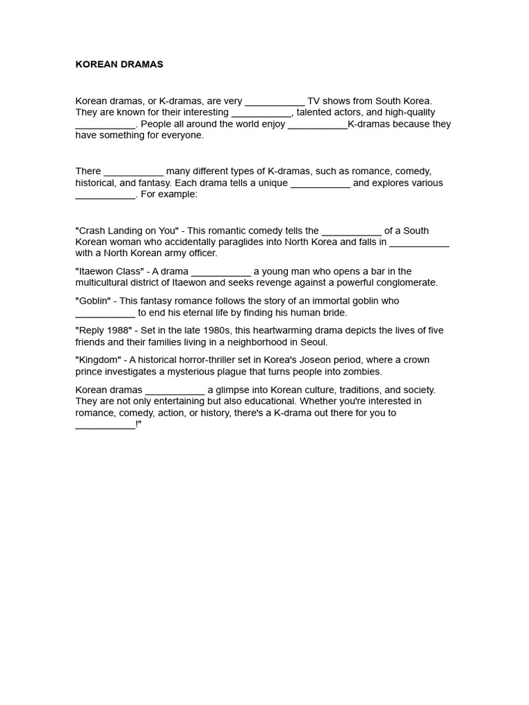 Korean Dramas | PDF | South Korea | World Politics