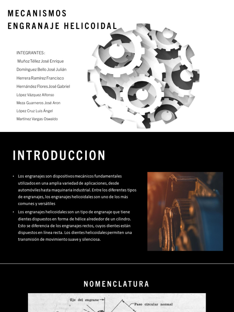 Engranajes Helicoidales: Diseño y Usos | PDF | Engranaje | Ingeniería ...