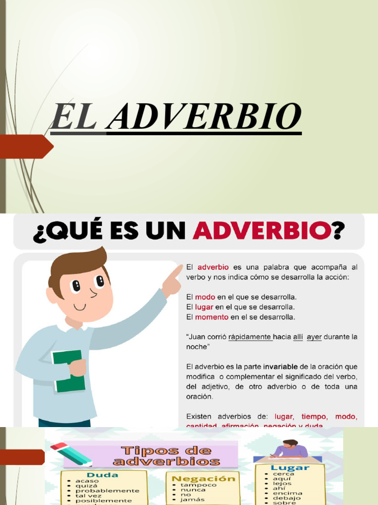 El Adverbio | PDF | Adverbio | Gramática