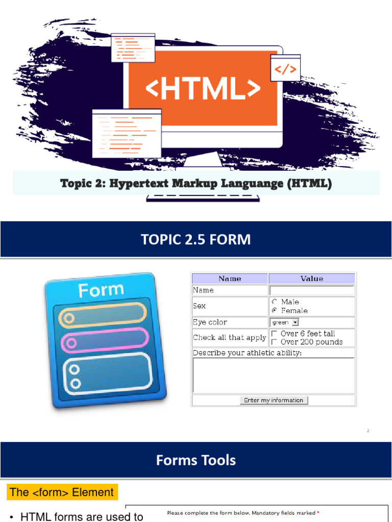 Topic 2.5 Form | PDF | Html | Html Element