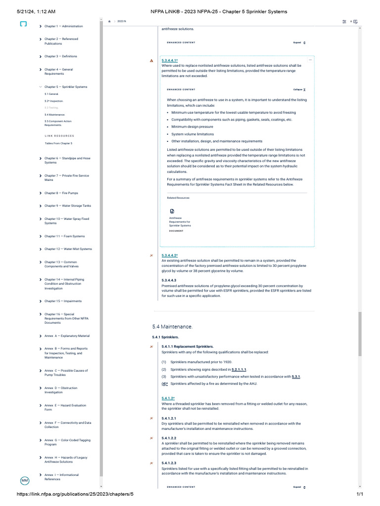 NFPA LiNK® - 2023 NFPA-25 - Chapter 5 Sprinkler Systems 5.3.4.1-3 | PDF | Fire Sprinkler System ...