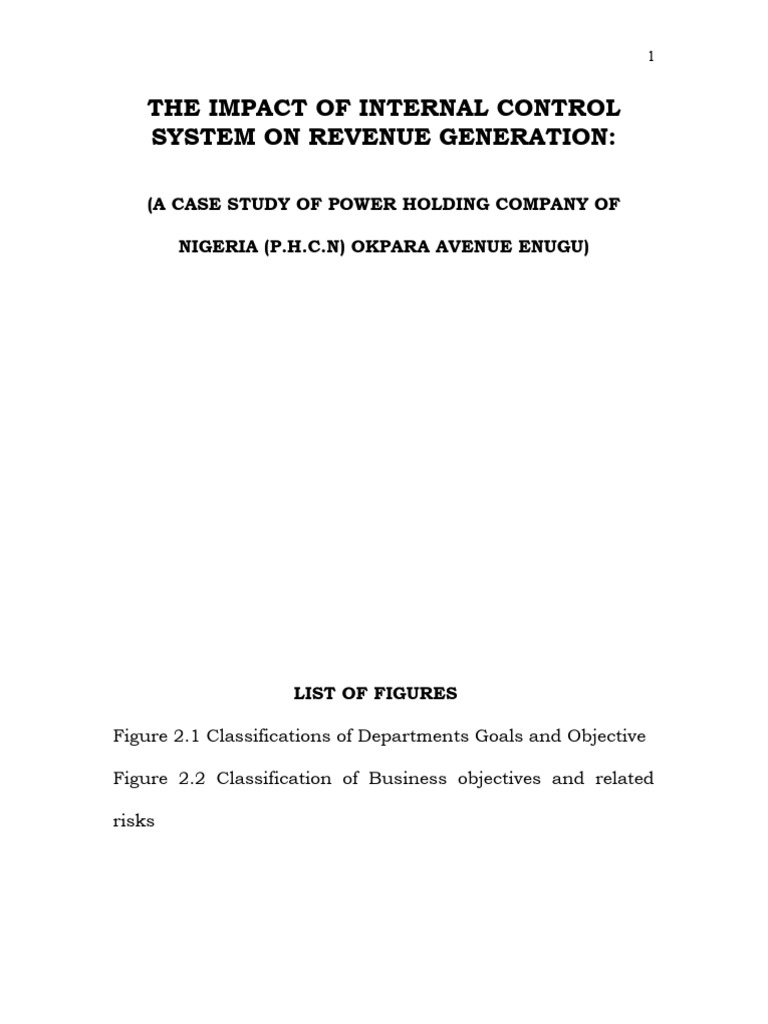 The Impact of Internal Control System on Revenue Generation | Download ...