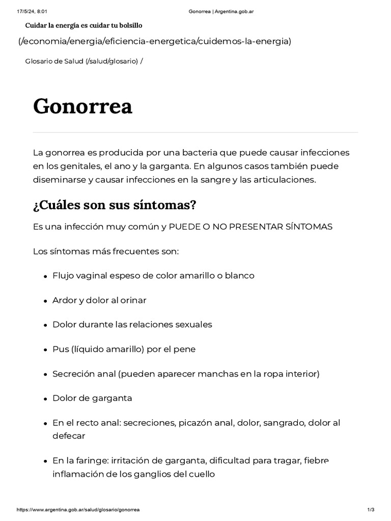 Gonorrea Argentina Gob Ar Pdf El Embarazo Sexo Anal
