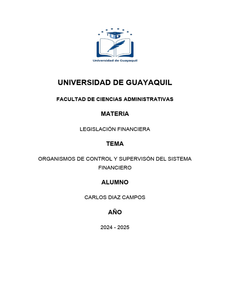 Organismos de Control y Supervisión Del Sistema Financiero | PDF | Sistema financiero | Seguro