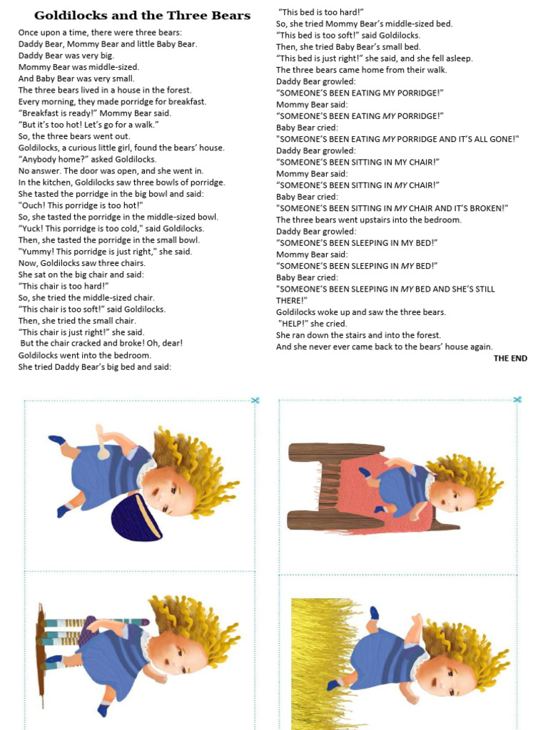 Goldilocks: A Tale for Young Readers | PDF | Goldilocks And The Three ...
