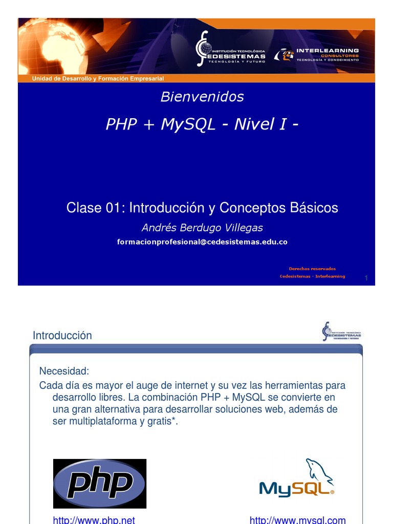 Clase 01 PHP Mysql Nivel 1 | PDF | Php | Mi sql