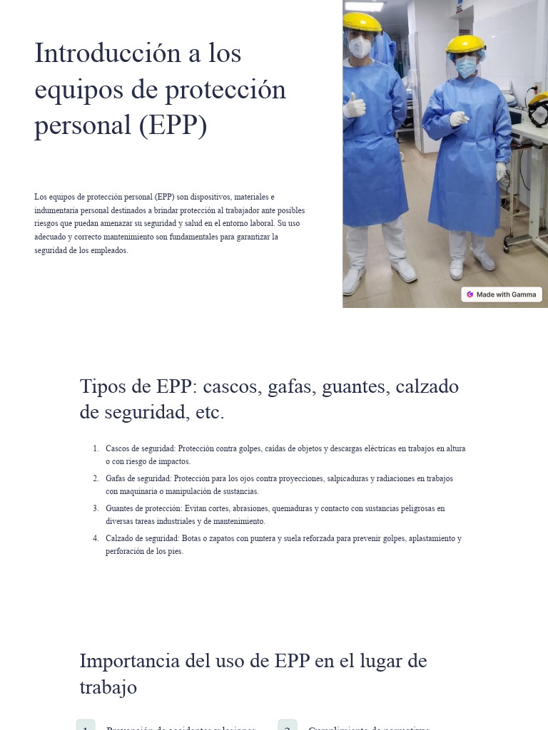 Introducción A Los Equipos de Protección Personal (EPP) | PDF | Guante | Valores