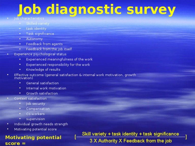 Job Diagnostic Survey | PDF | Career & Growth | Business