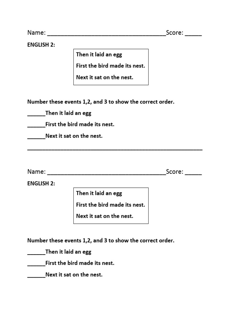 English Activity Sheets Pdf Language Arts Discipline