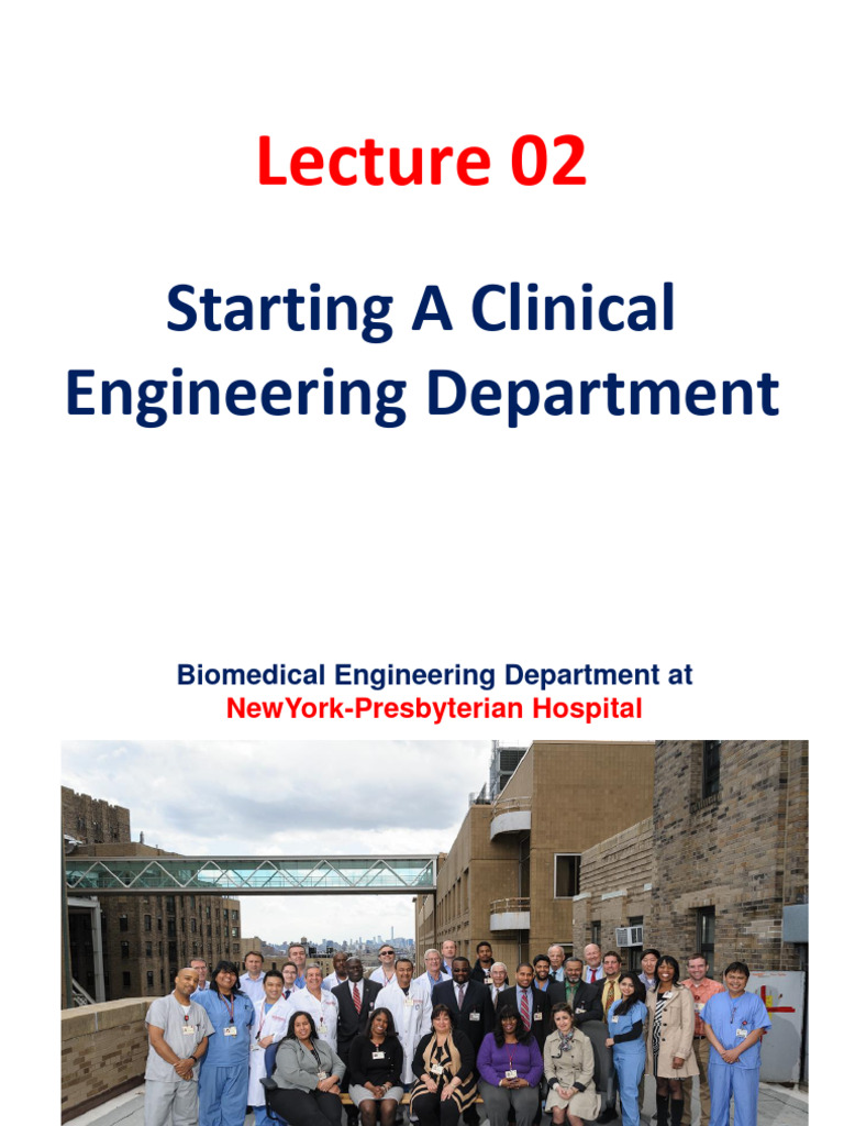 Lecture 02 Part 2 Starting A Clinical Engineering Department | Download Free PDF | Health Care ...
