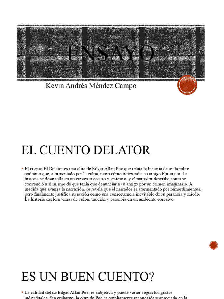 El Delator | PDF | Edgar Allan Poe | Culpa (emoción)