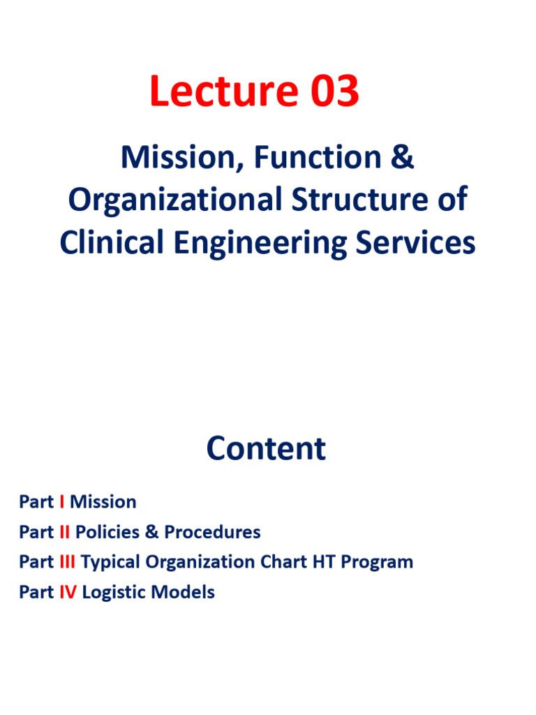 Lecture 03 Part 1 Mission, Function & Organizational Structure | PDF | Health Economics | Health ...