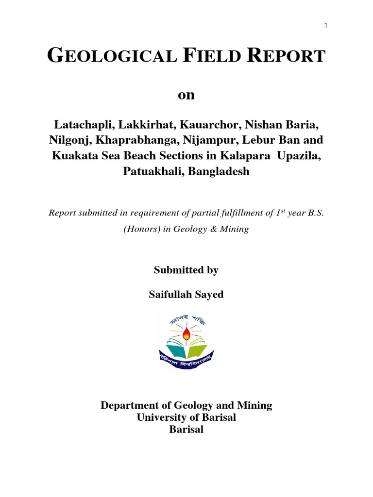 Field Report Kuakata PDF | PDF | Sedimentary Rock | River