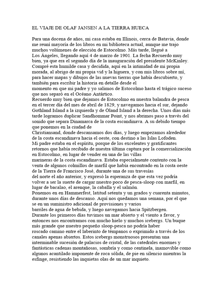 El Viaje de Olaf Jansen A La Tierra Hueca | Descargar gratis PDF | Dom ...