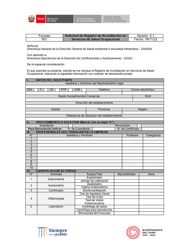 Formato - 001 Declaracion Jurada Solicitud | PDF | Documento de identidad