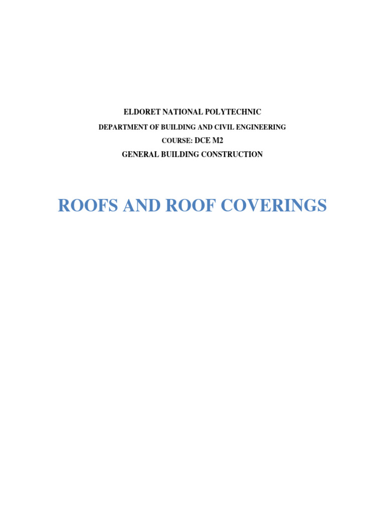 Roofs and Roof Coverings | PDF | Roof | Concrete